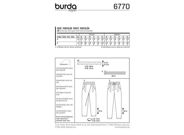 Burda 6770 - Bukser - Sømsenteret AS