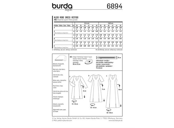 Burda 6894 - Kjole - Sømsenteret AS