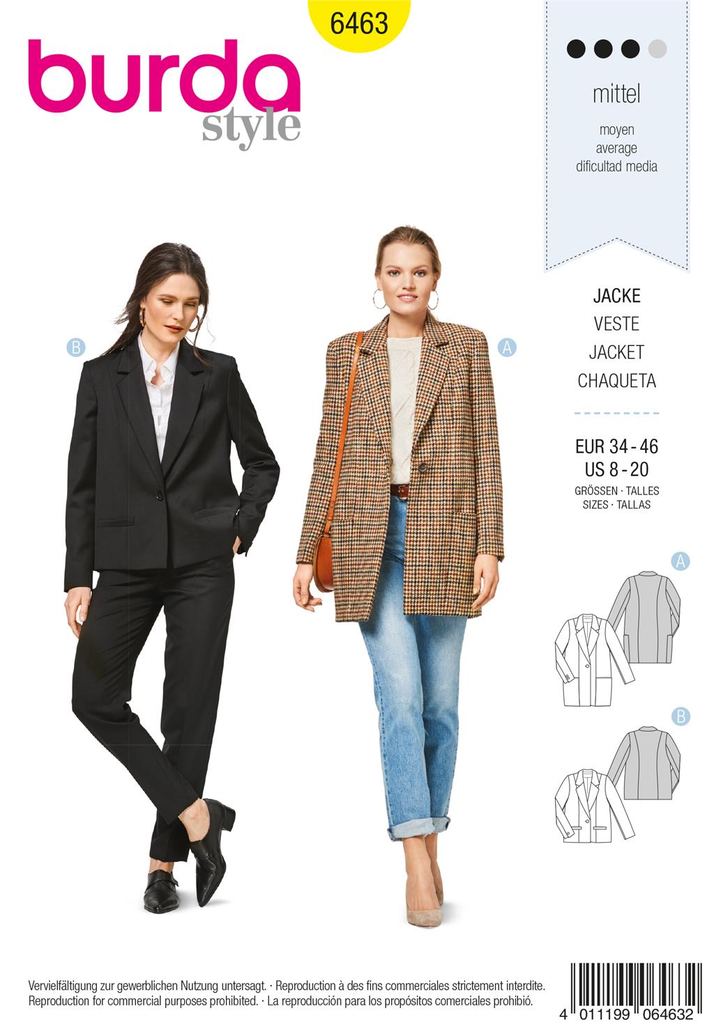 Burda 6463 - Jakke/Blazer - Sømsenteret AS