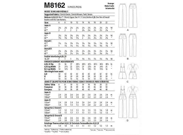 McCall's 8162 - Bukse og selebukse - Sømsenteret AS